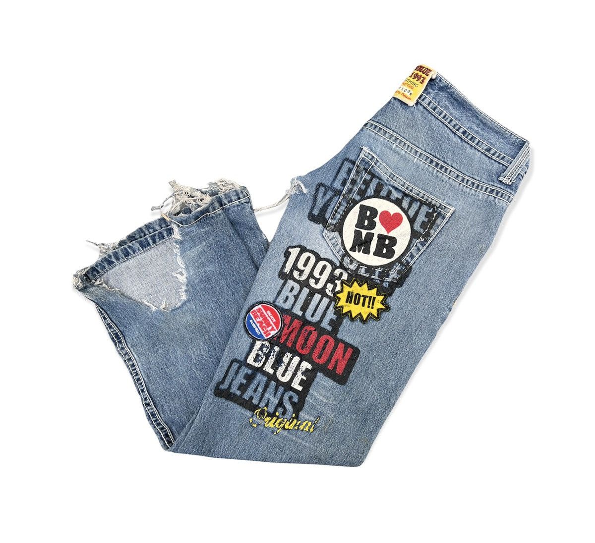 Japanese Brand × Vintage Vintage Rare Blue Moon Blue Distressed Printed ...