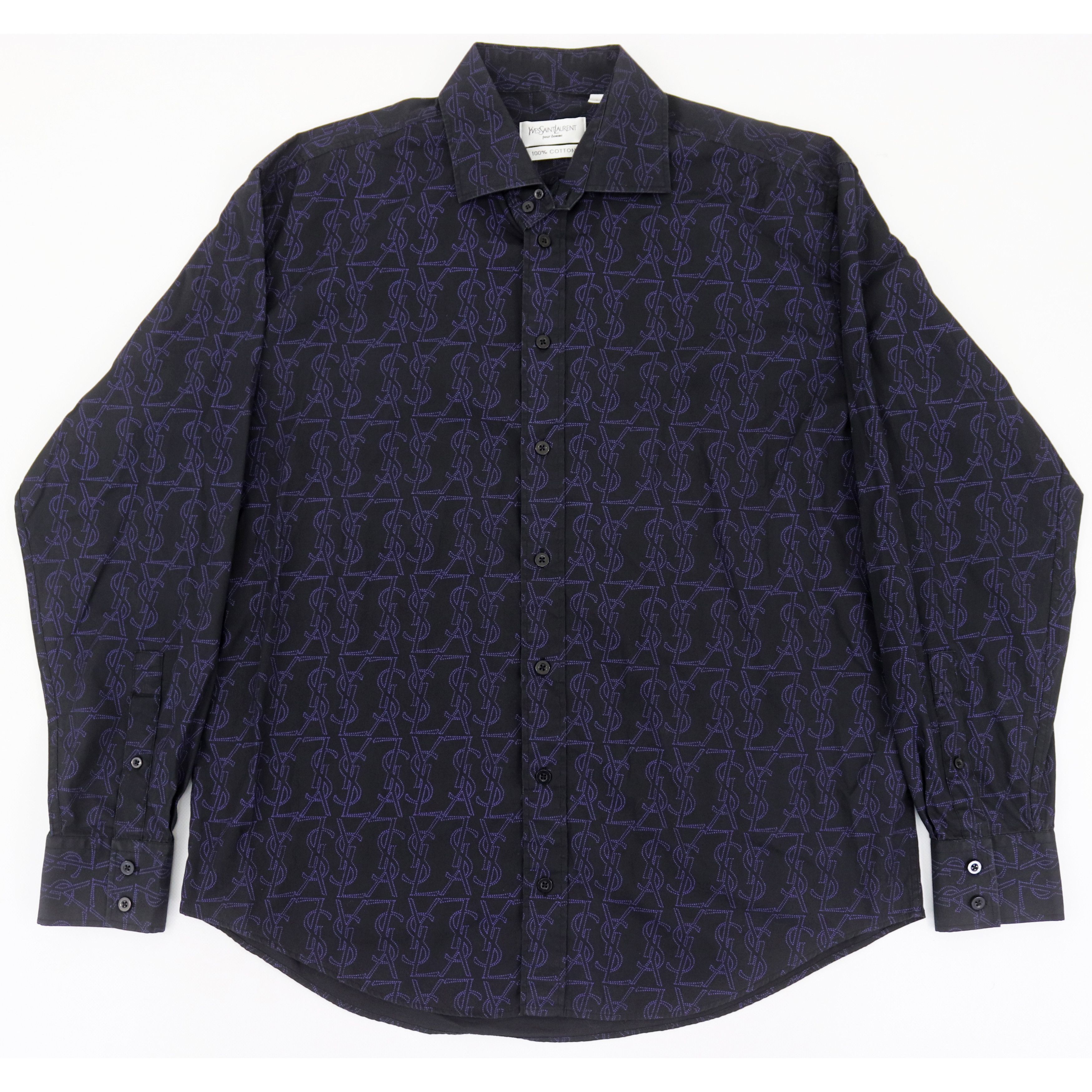 Yves Saint Laurent YVES SAINT LAURENT Mens Monogramm YSL Logo Shirt ...