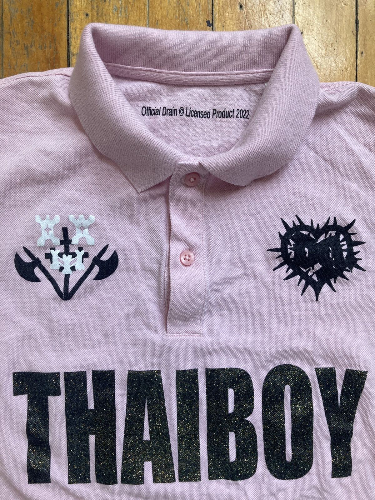 Drain Gang × Sad Boys Thaiboy Goon Pink and Green BacktoLife Polo | Grailed
