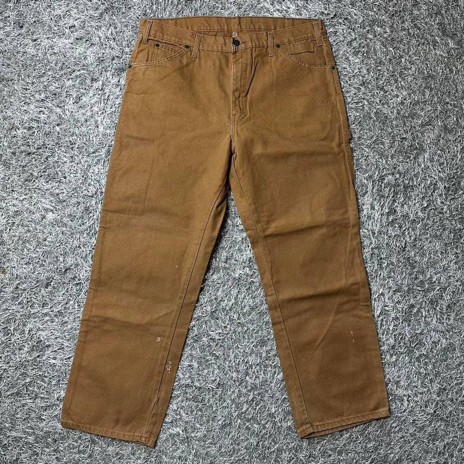 Dickies Dickies brown tan work pants with tool loop 36 W 30 L | Grailed
