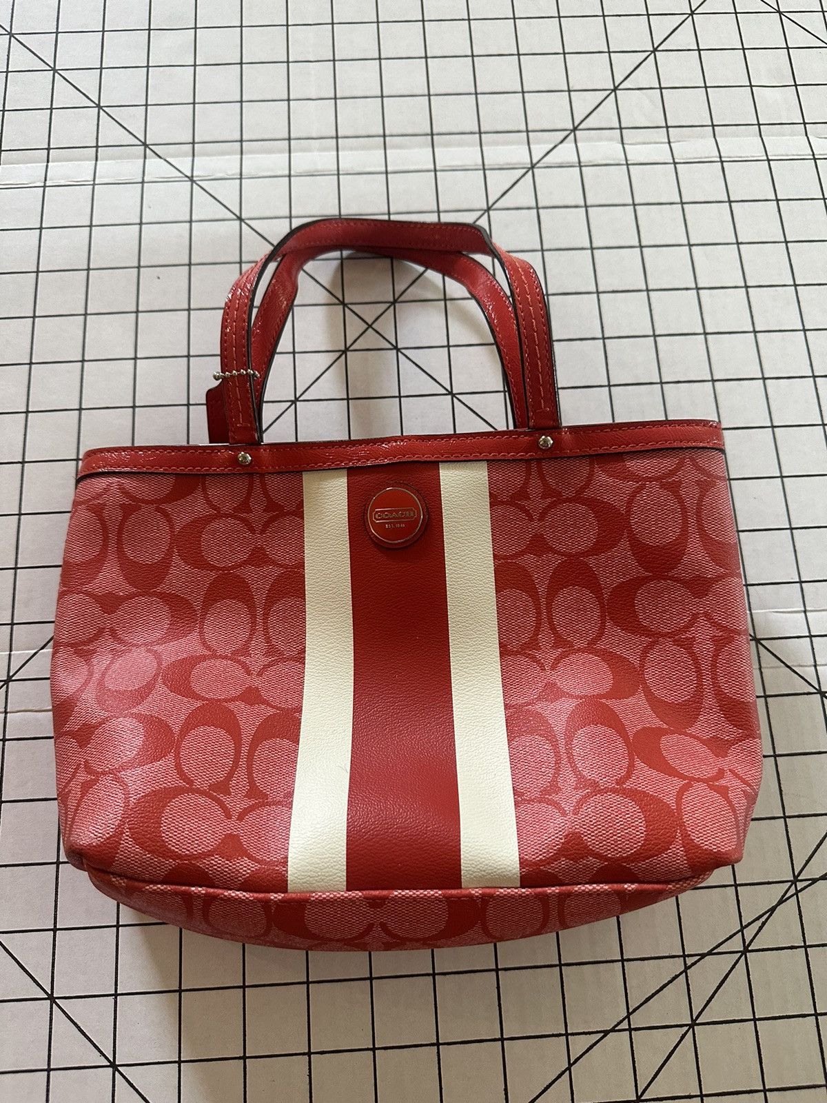 Coach Red Coach Handle Bag Monogram | Grailed