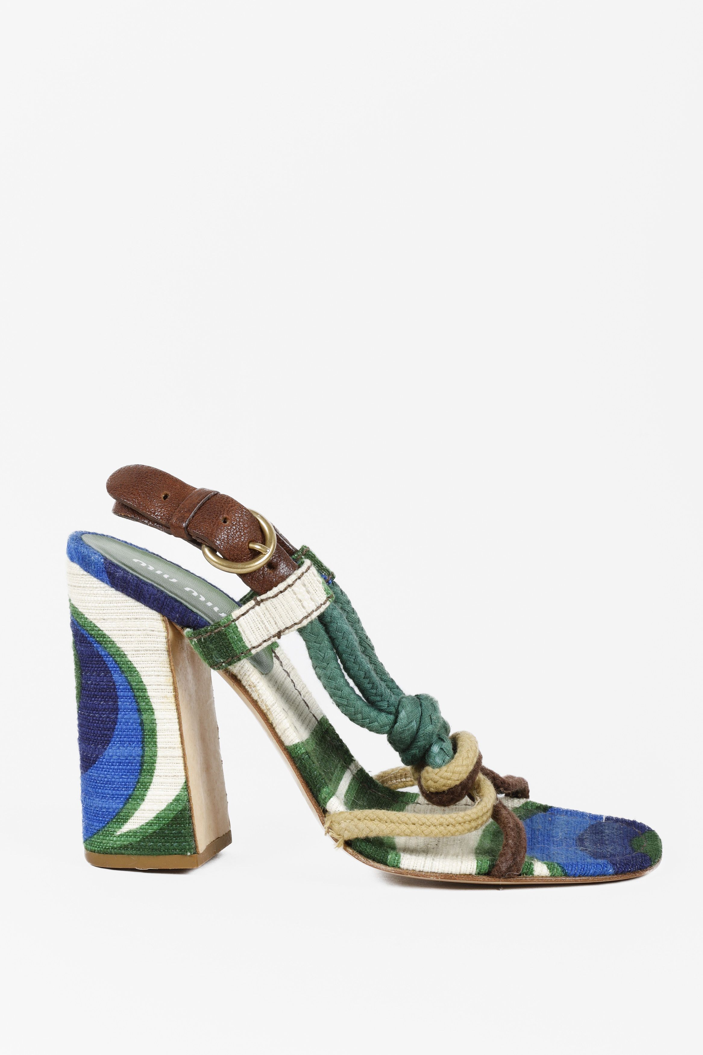 Miu Miu Miu Miu Tela Armurecer Green Sandals | Grailed