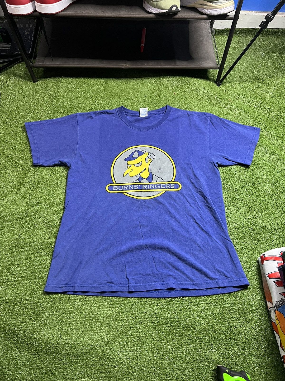 Vintage vintage the simpsons moes burns ringer animated shirt | Grailed