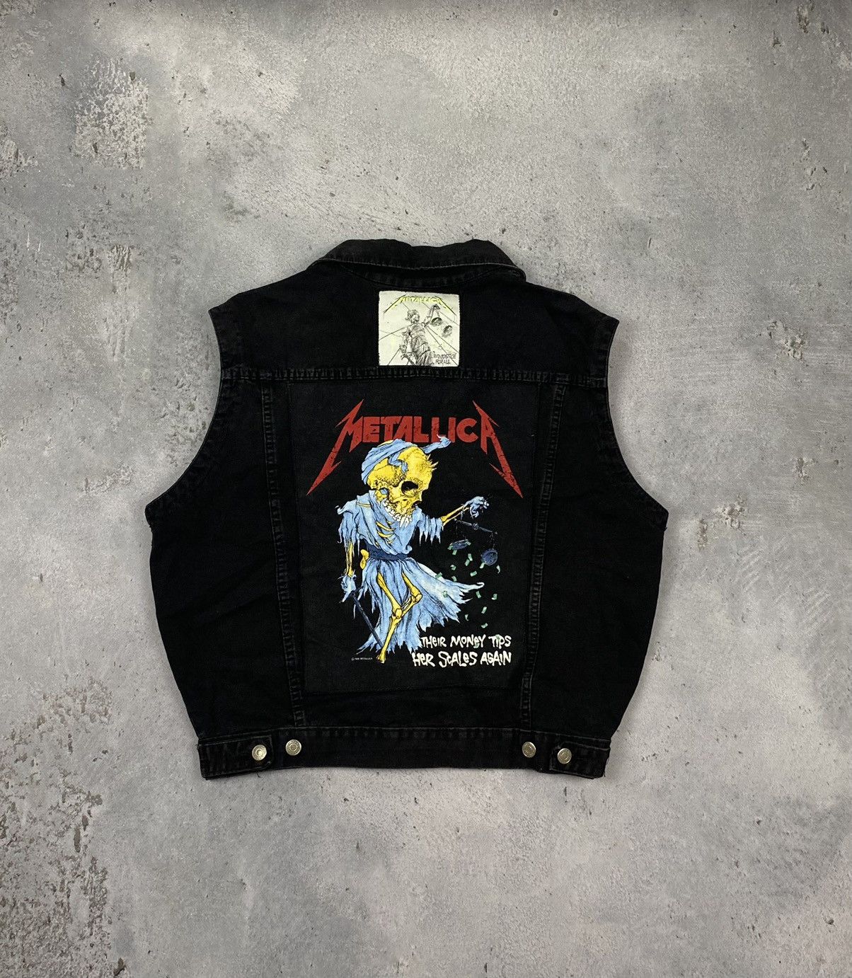 Guns N Roses × Iron Maiden × Metallica Rock denim vest Metallica 1989 ...