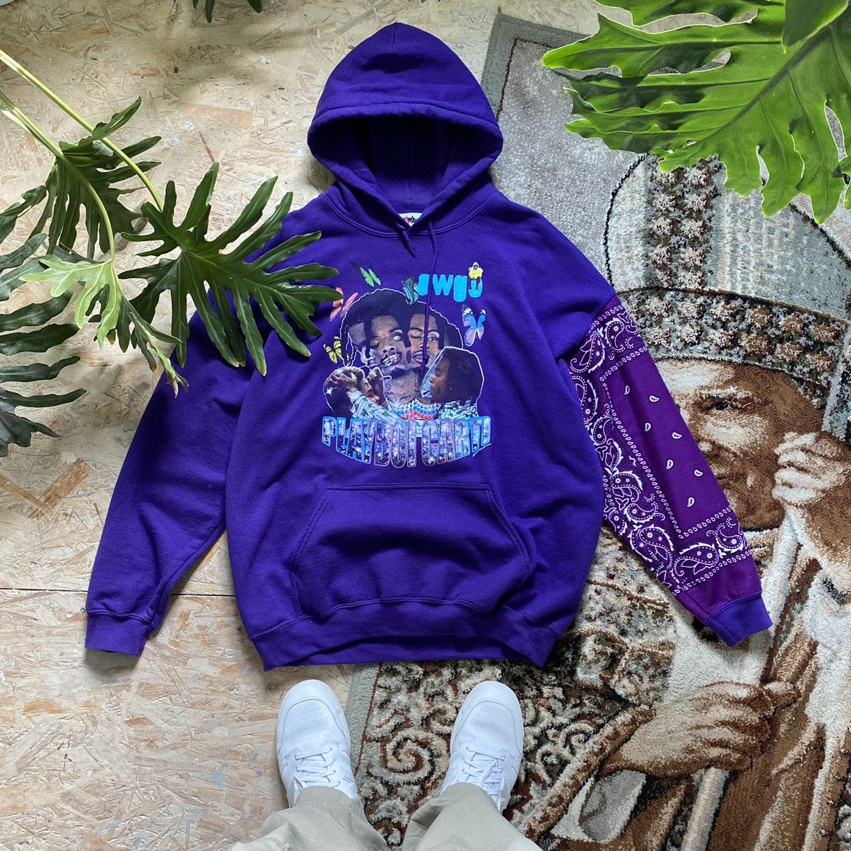Playboi Carti × Rap Tees PLAYBOI CARTI BANDANA CUSTOM HOODIE | Grailed