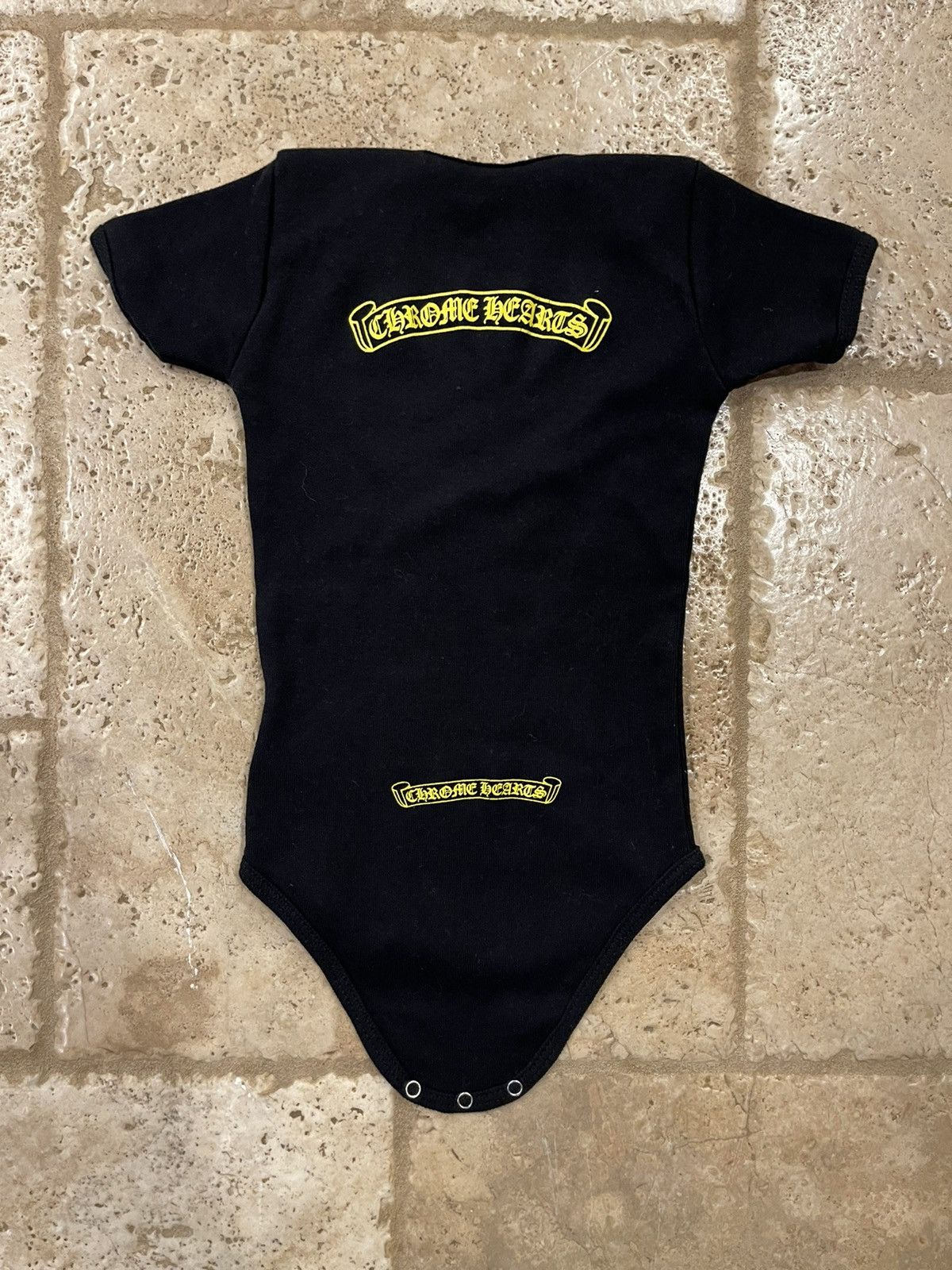 Chrome Hearts Chrome Hearts Baby Romper Black / Yellow Logo | Grailed
