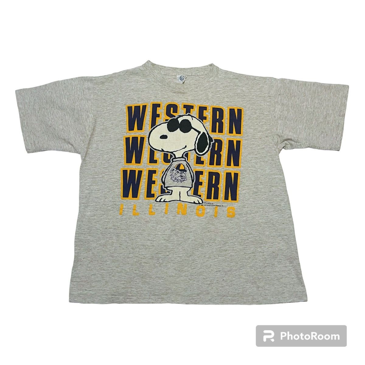 Made In Usa × Peanuts × Vintage Vtg 1971 SNOOPY Western Illinois T ...