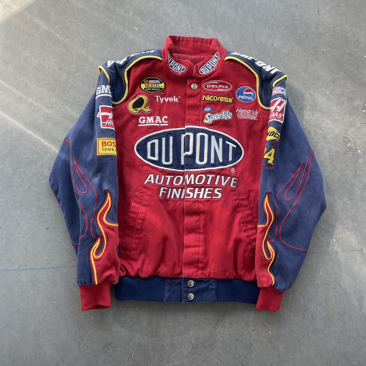 Japanese Brand × NASCAR × Vintage Crazy Vintage NASCAR Jacket Flames ...
