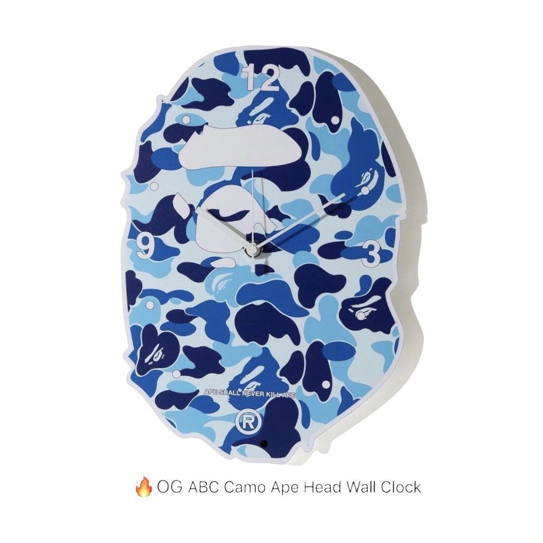 Bape OG ABC Camo Ape Head Wall Clock | Grailed