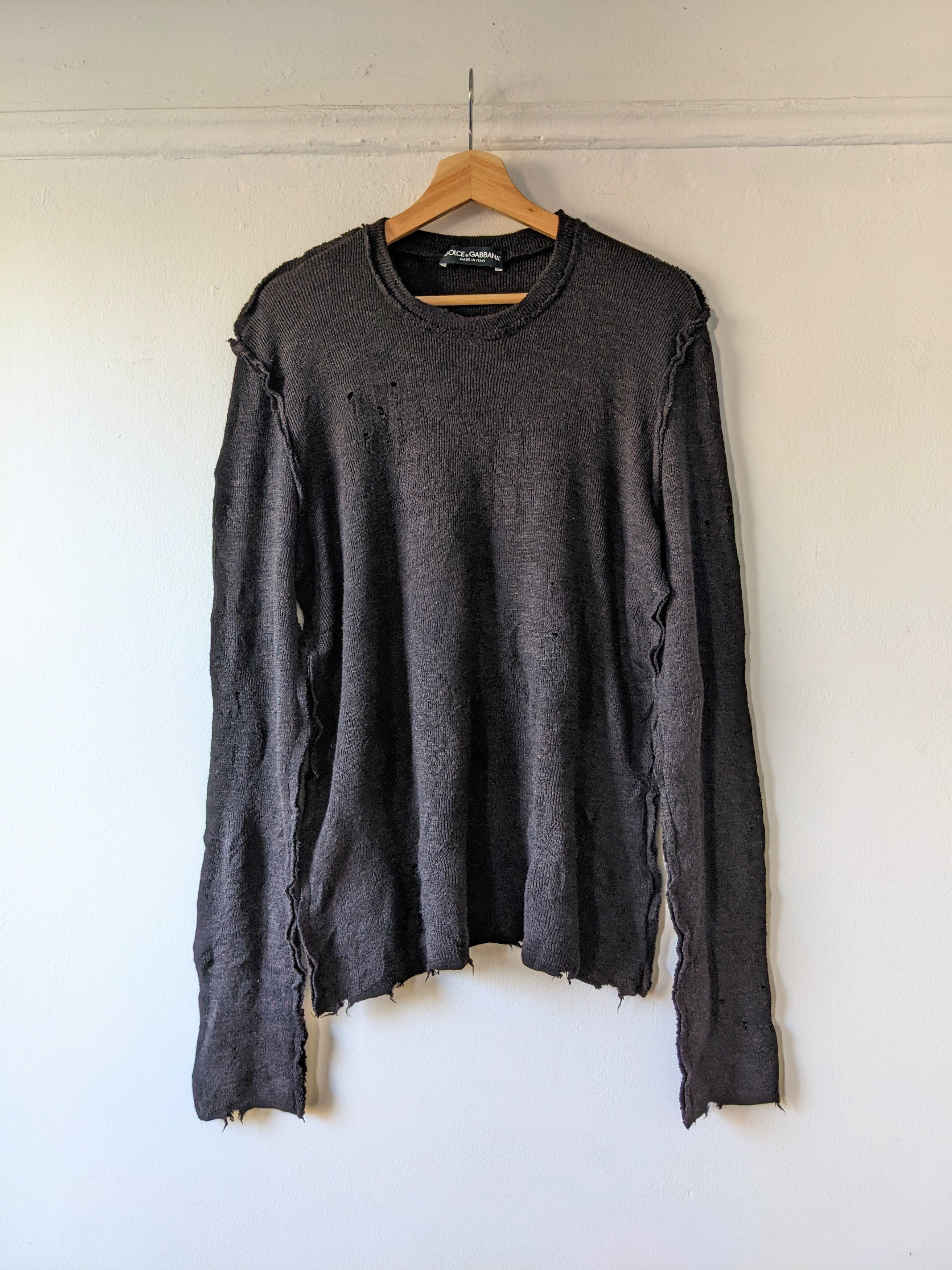 Dolce & Gabbana FW08 Distressed Inside-Out Sweater | Grailed