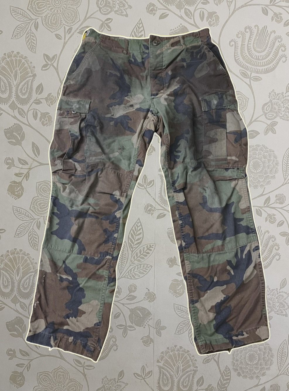 Vintage CAMOUFLAGE ARMY BAKER FATIQUE MILITARY CARGO PANTS | Grailed