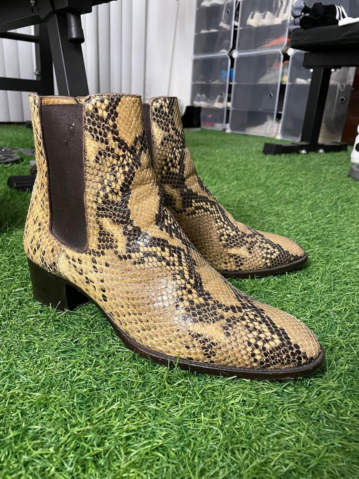 Saint Laurent Paris Saint Laurent Wyatt Python Chelsea Boots | Grailed