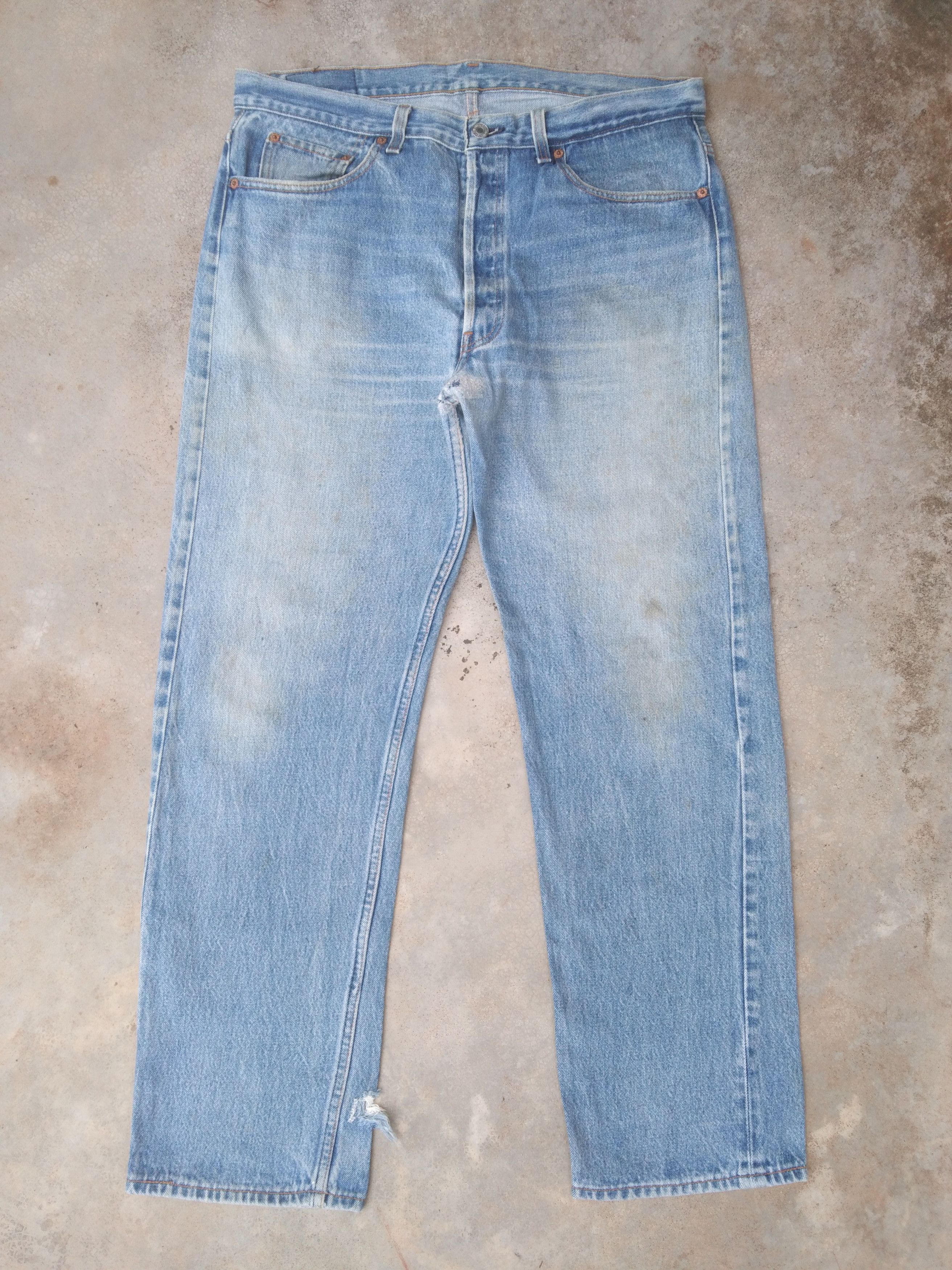 Levi's × Streetwear × Vintage 90s Vintage Levi's 501 xx Made In USA Distressed Jeans 36x30 | Grailed