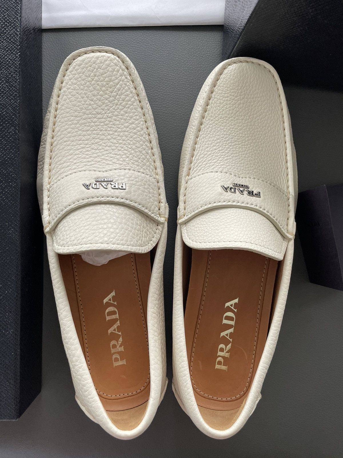 Prada Rare Limited Edition Iconic Prada Logo Leather Loafer Shoes | Grailed