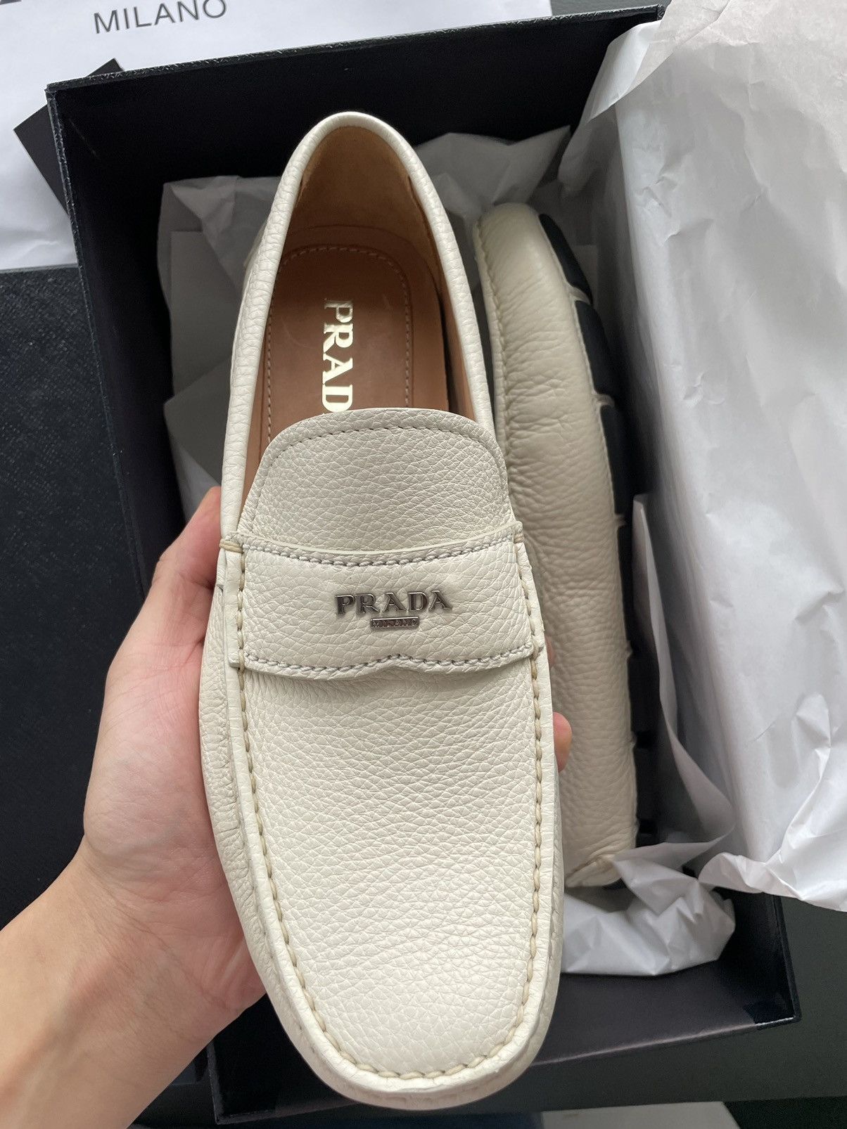 Prada Rare Limited Edition Iconic Prada Logo Leather Loafer Shoes | Grailed