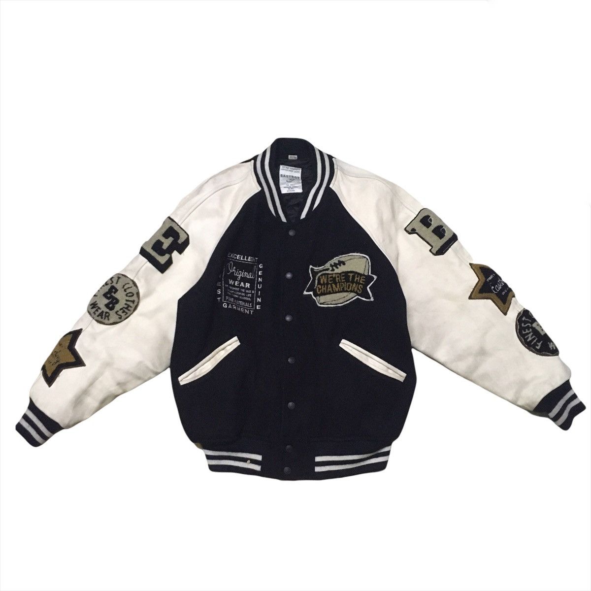 Japanese Brand Vintage Eastboy Leather Sleeve Varsity Jacket | Grailed