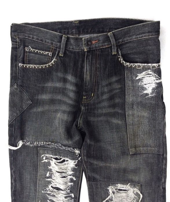 Distressed Denim Uniqlo Distressed Design Pant | Grailed