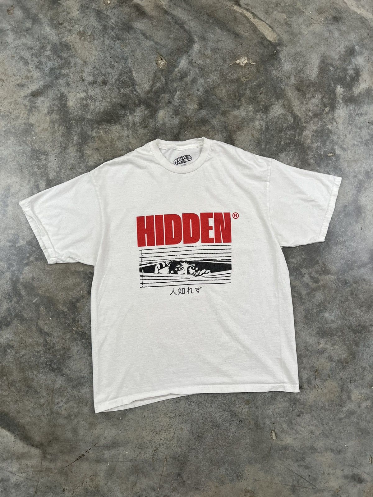 HIDDEN HIDDEN NY White Paranoid Blinds Japanese Tee Sz. XL | Grailed
