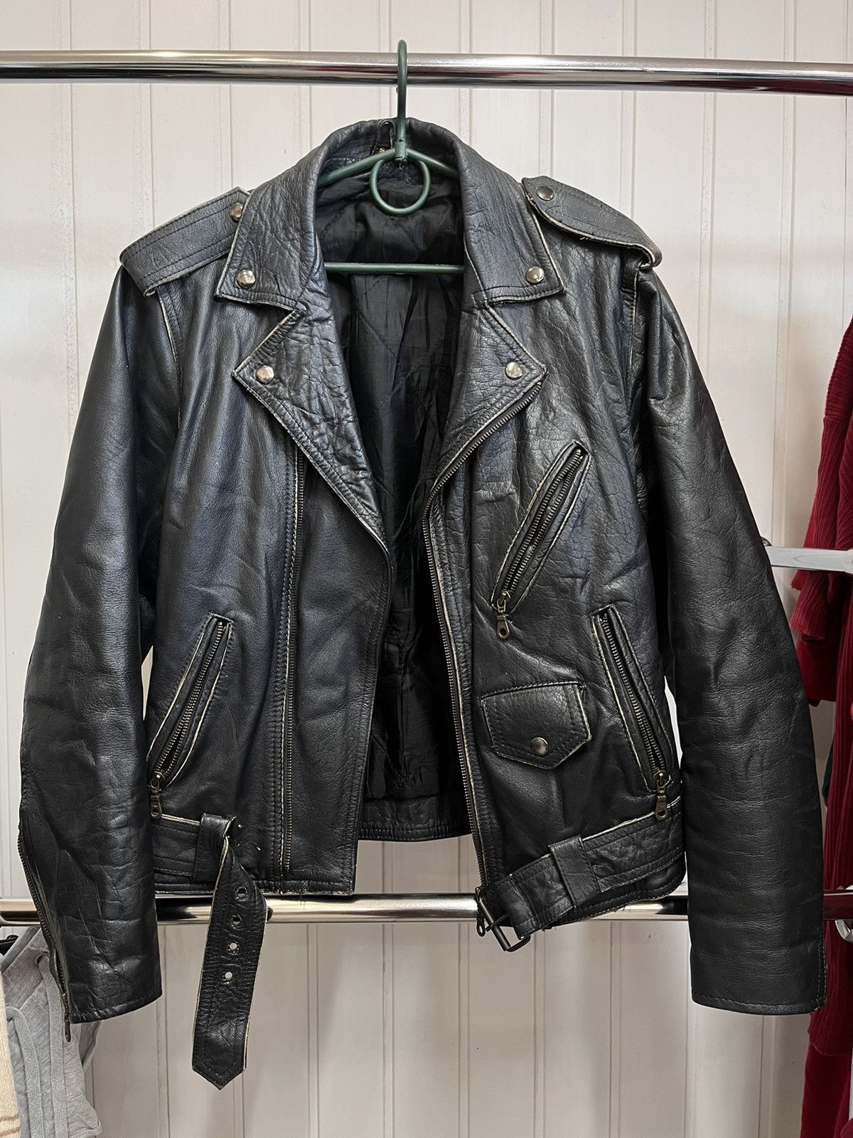 Vintage Vintage Leather Jacket rare design | Grailed