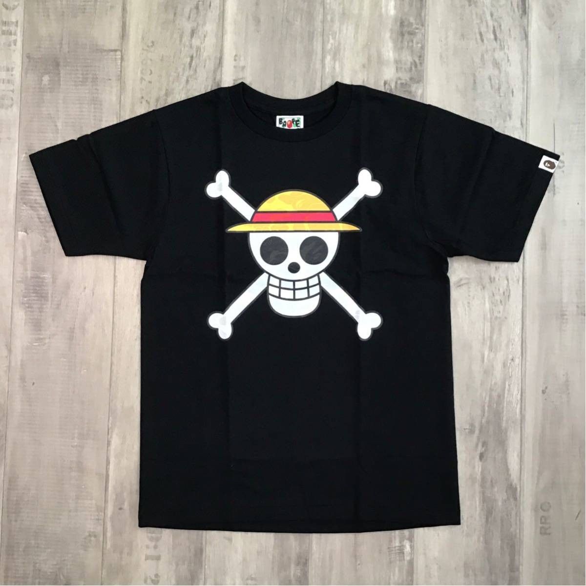 Bape BAPE × one piece Luffy flag mark BAPE camo T-shirt black | Grailed