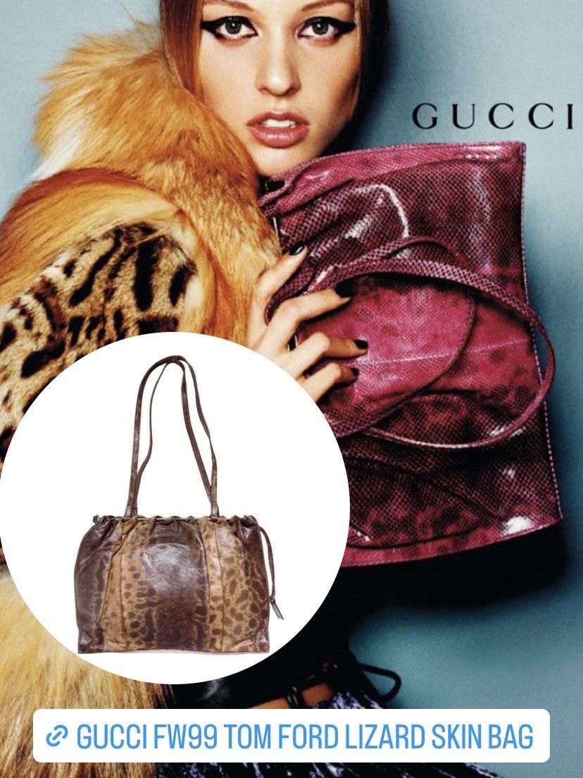 Gucci × Tom Ford Gucci Fall 1999 Tom Ford Campaign Lizard Clutch ...