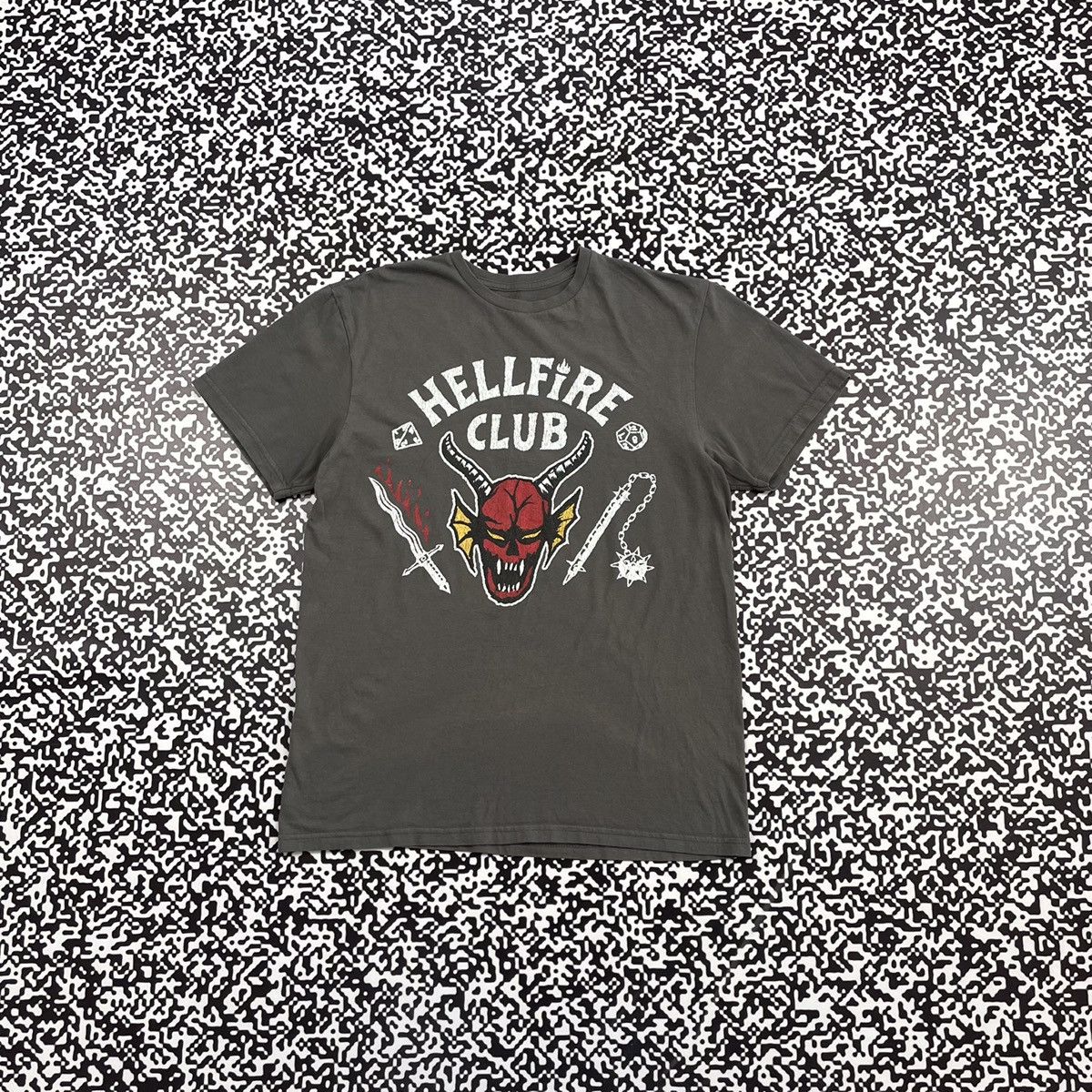 Movie × Streetwear × Vintage Vintage Y2K HELLFIRE NETFLIX STRANGER ...