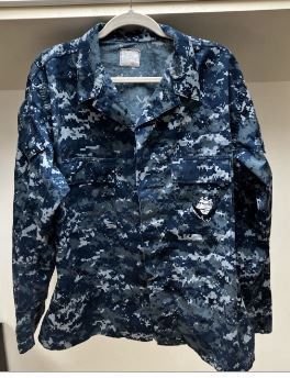 Other US Navy Military Large Reg BDU Field Shirt Digital Blue Camo ...