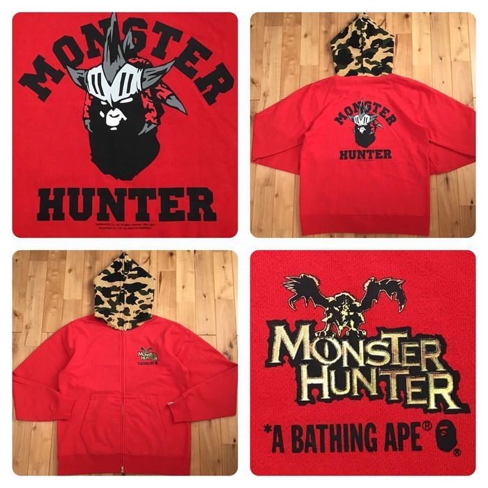 Bape Monster Hunter × BAPE full zip hoodie CAPCOM BAPE camo | Grailed