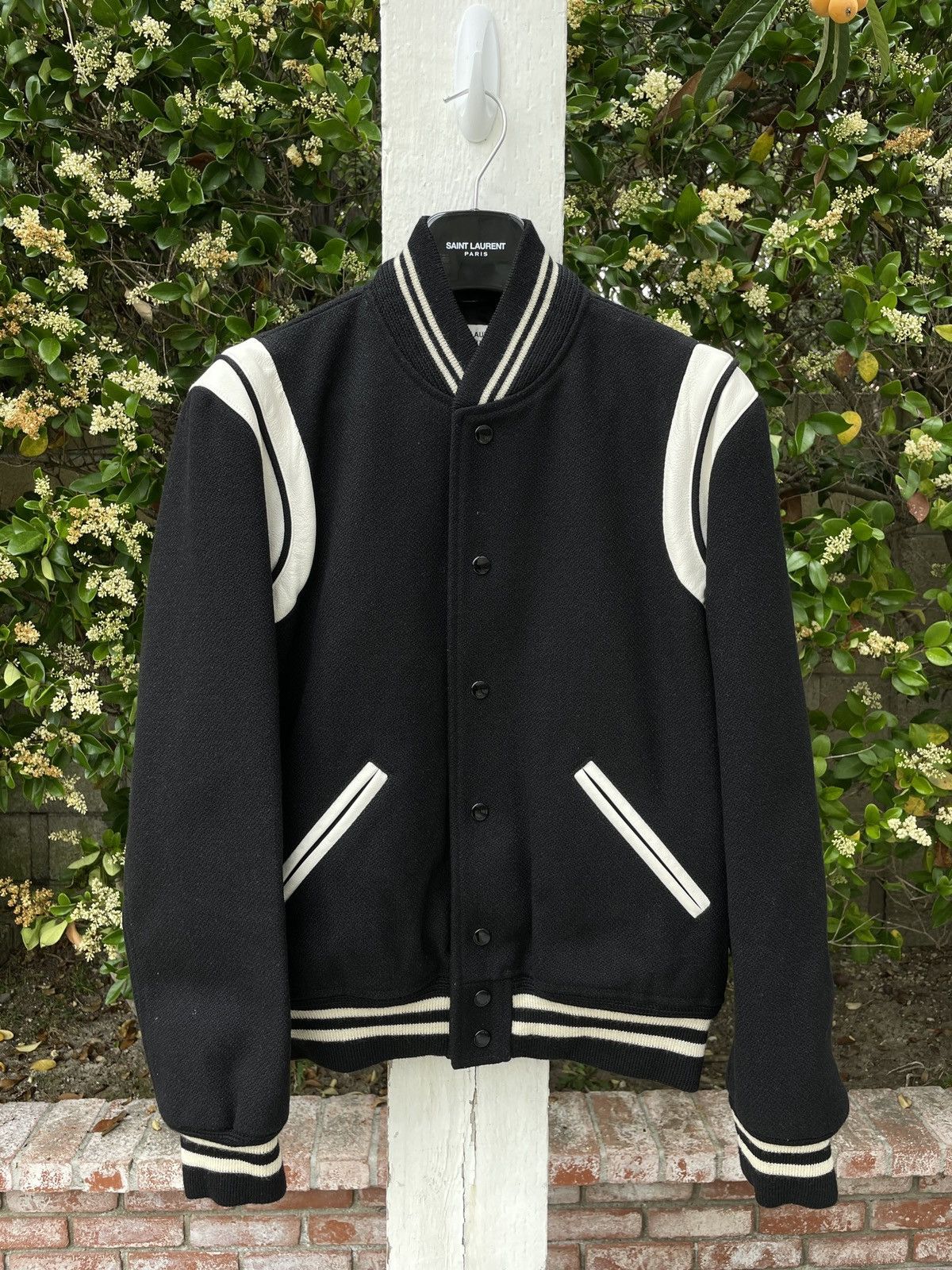 Saint Laurent Paris Saint Laurent FW18 Teddy Varsity Jacket | Grailed