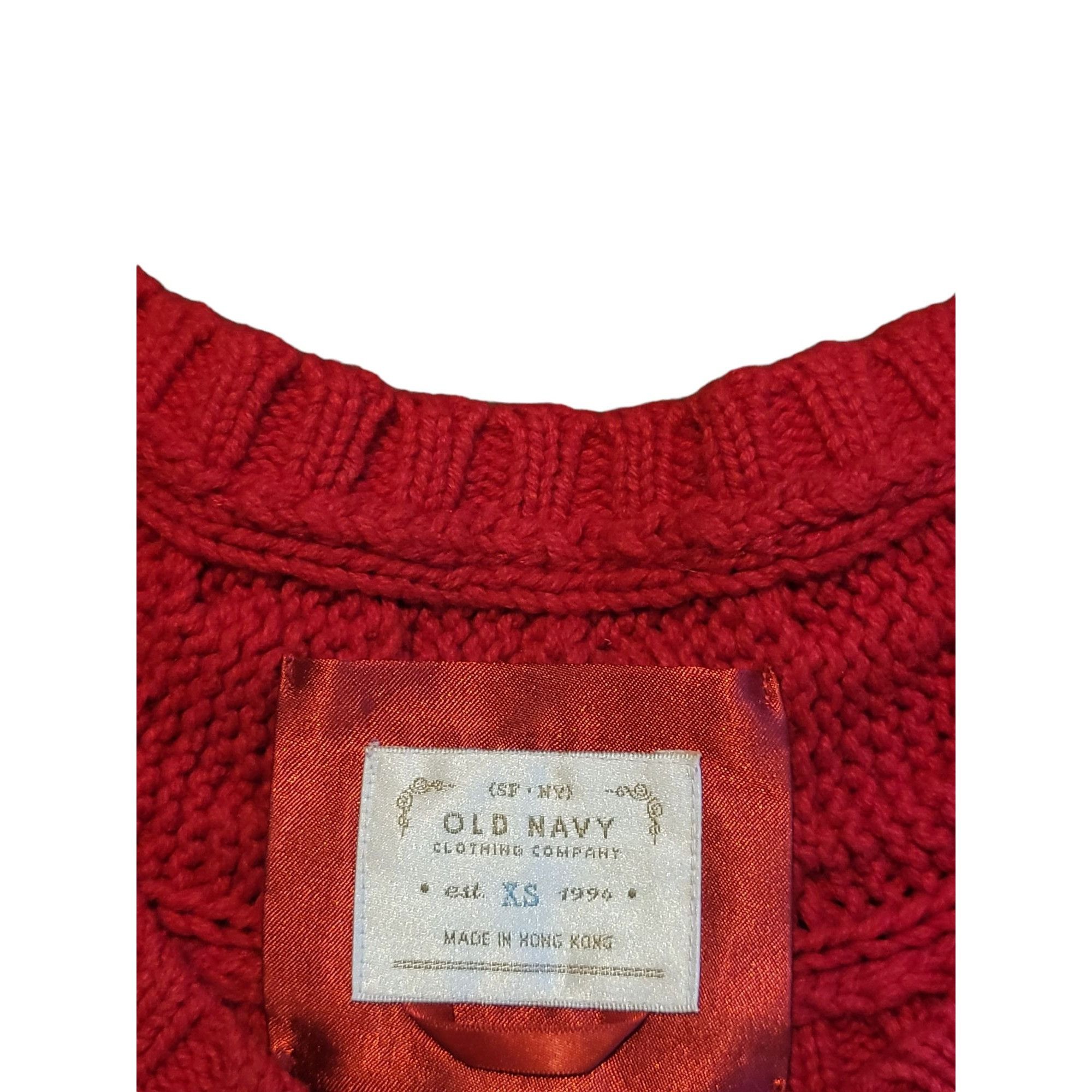 Old Navy Old Navy Red Long Sleeve Cable Knit Sz XS Sweater Women | Grailed