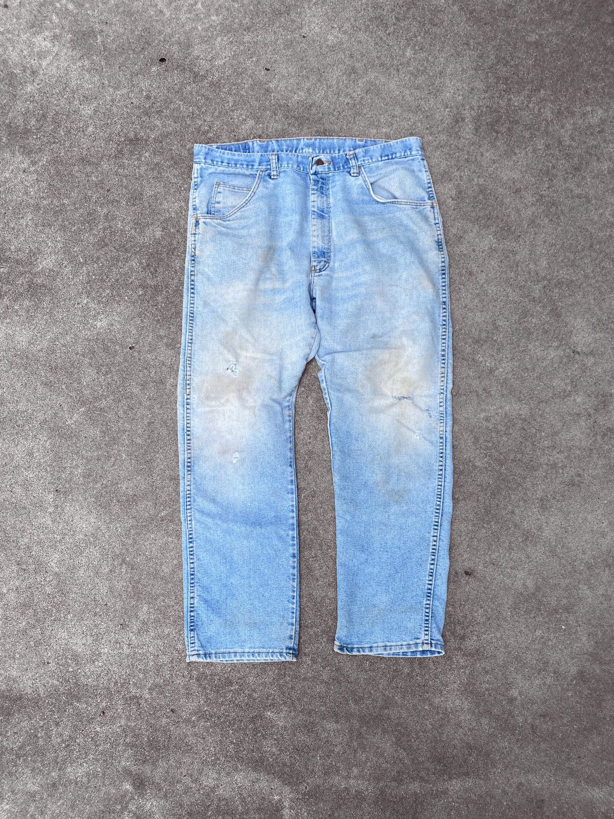 Streetwear × Vintage × Wrangler Faded Light Wash Cowboy Jeans | Grailed