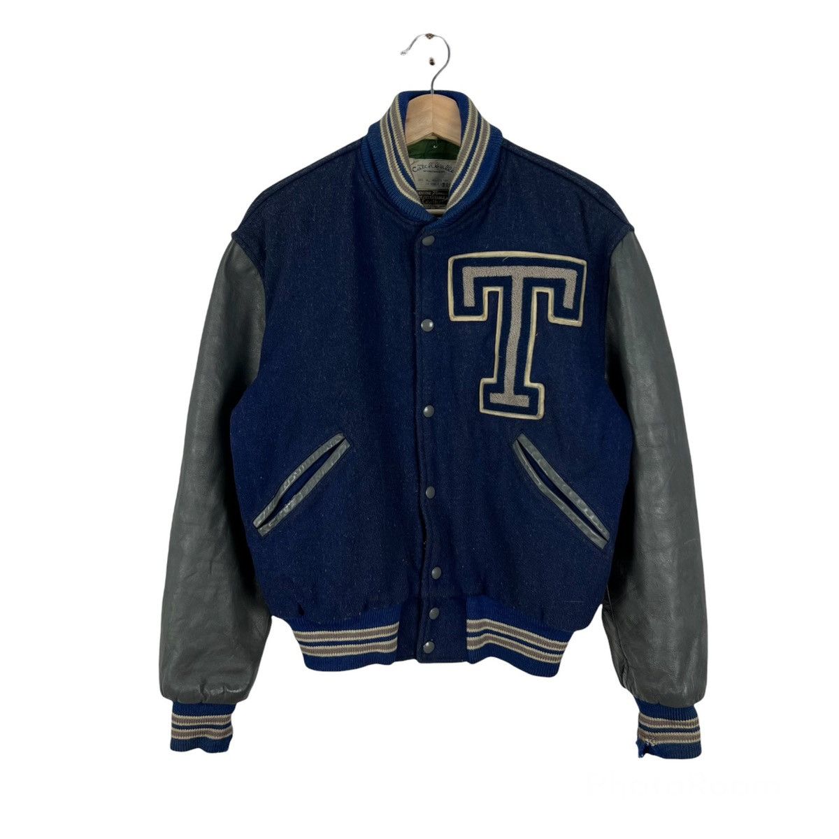 Leather × Varsity Jacket × Vintage VINTAGE CATCHBALL SPORTSWEAR VARSITY ...