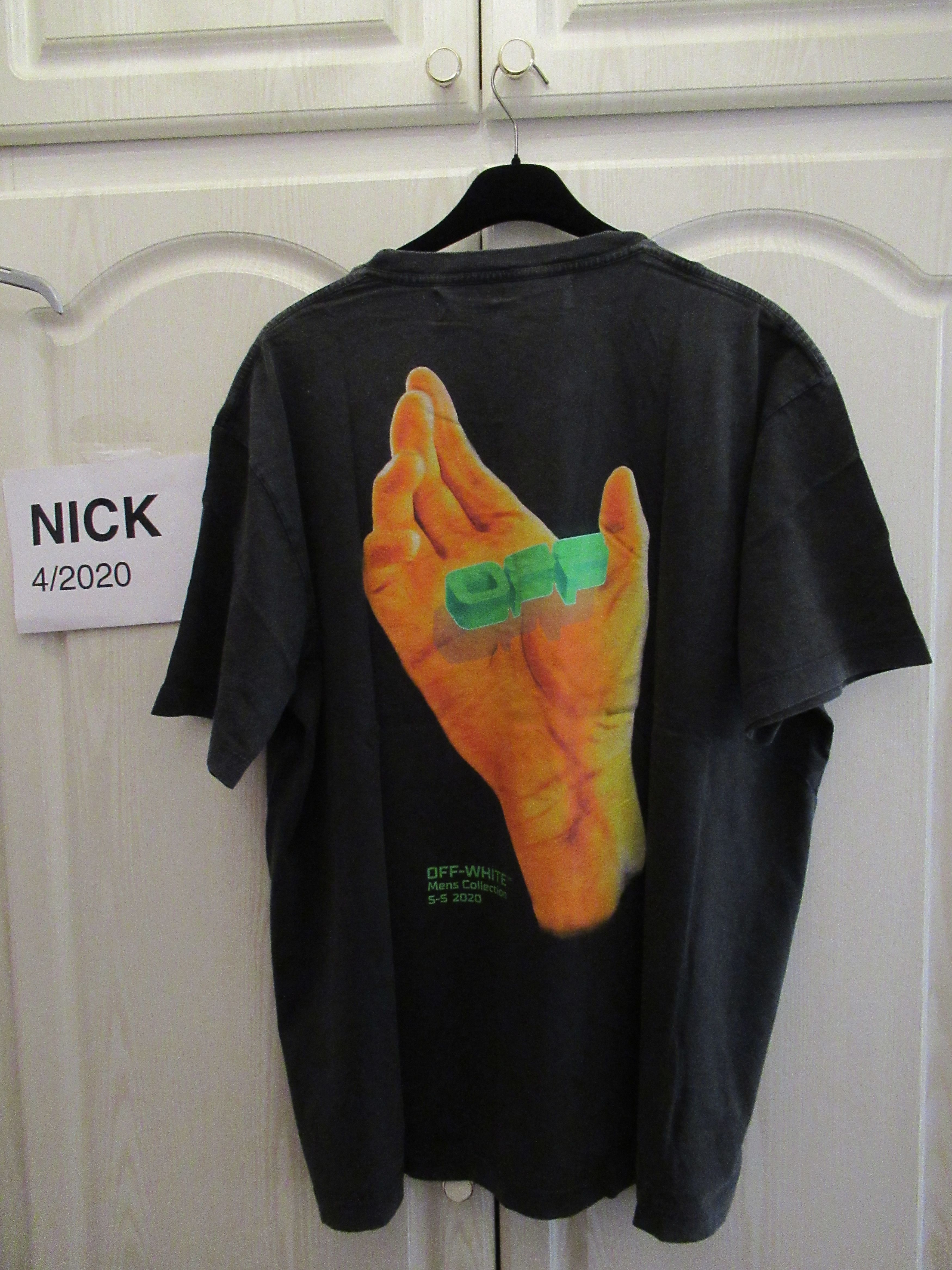 Off-White Off White Faded Hand Green Medium Virgil Black New | Grailed