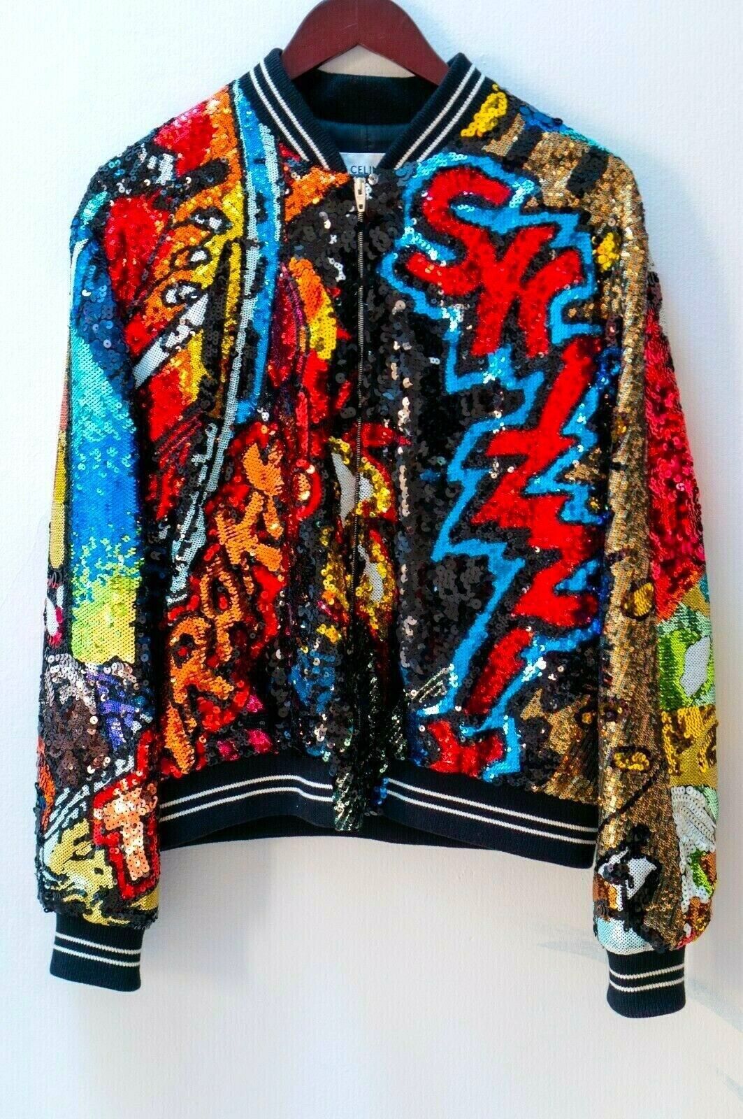 Celine × Hedi Slimane Celine Paris Marclay Sequin Bomber Jacket | Grailed
