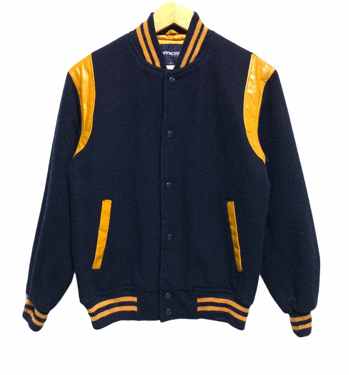 Varsity Jacket × Vintage RARE‼️Baseball Plain Teddy Varsity Letterman ...