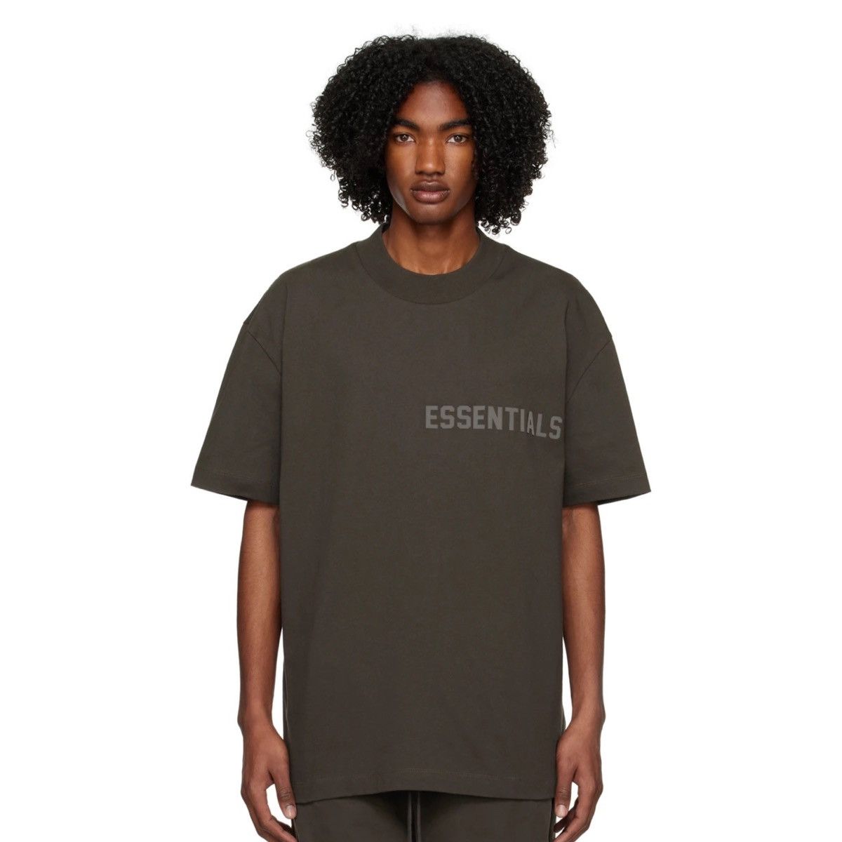 Essentials Essentials Off-Black Tee (Rubber Logo) | Grailed
