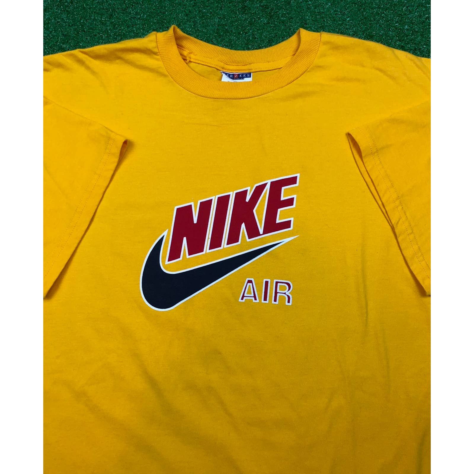 Nike Vintage 90s Nike Air Bootleg Shirt Golden Yellow Big Swoosh | Grailed