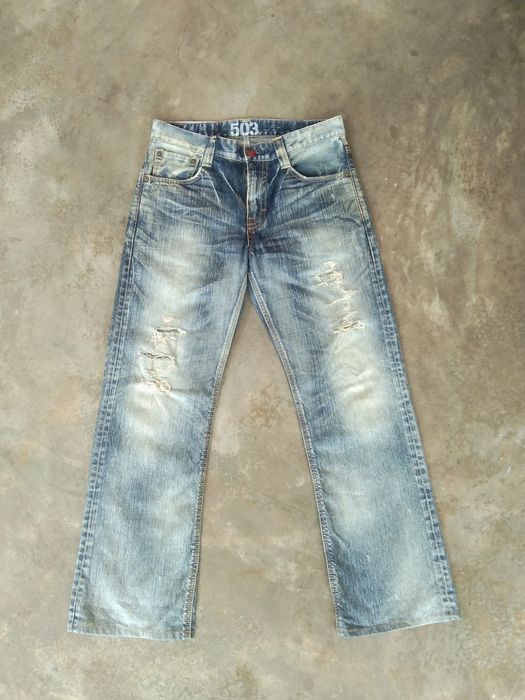 Vintage Vintage Distressed Edwin 503 Rust Blue Flared Jeans 32x30.5 | Grailed
