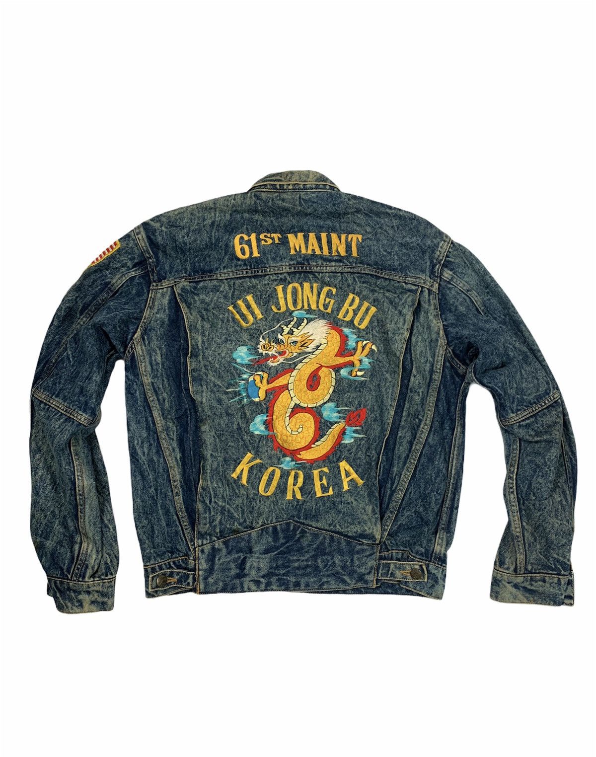 Guess × Vintage Vintage 90s acid wash Guess denim jacket embroidery ...
