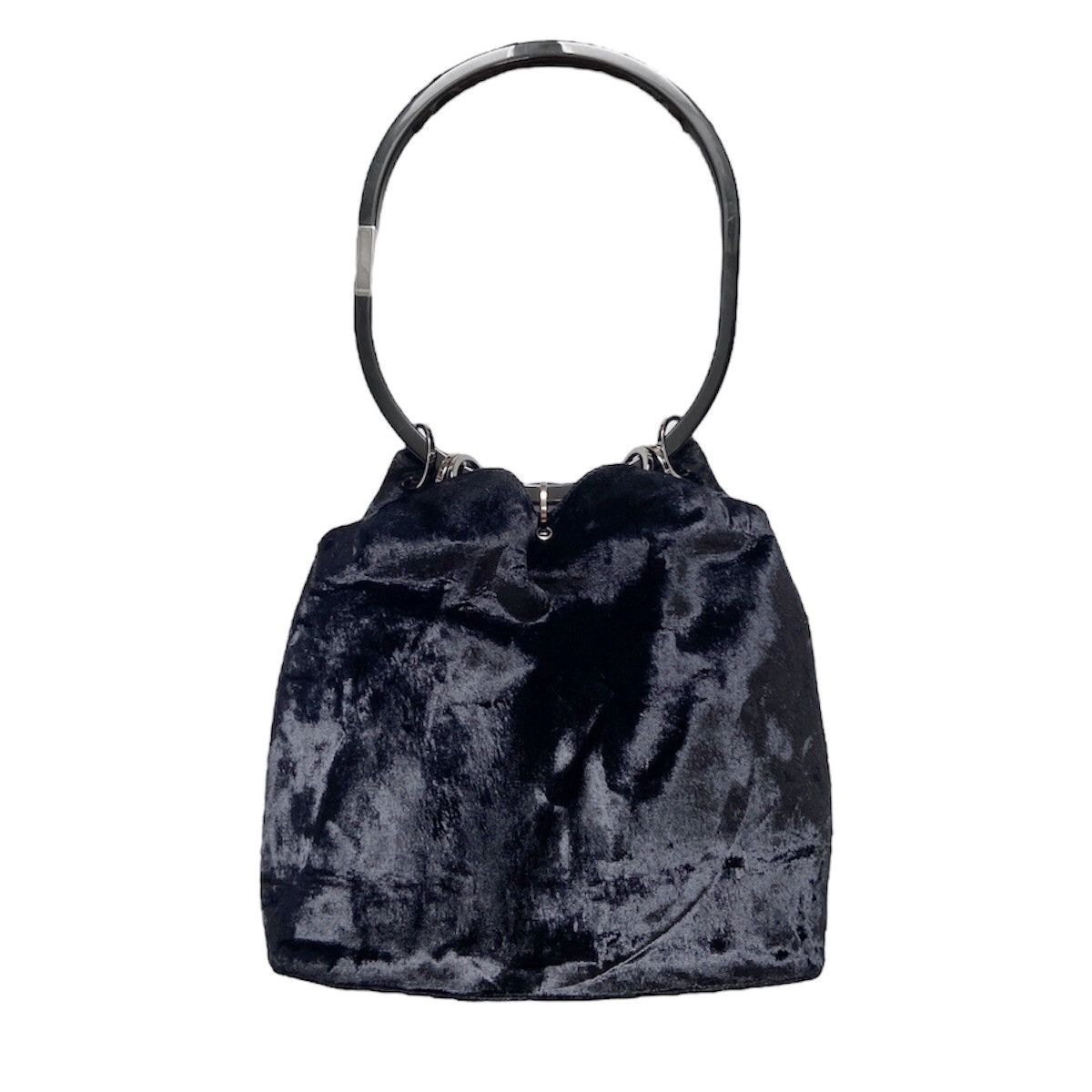 Gucci Gucci Fall 1999 Tom Ford Large Black Velvet Bucket Ring Bag | Grailed