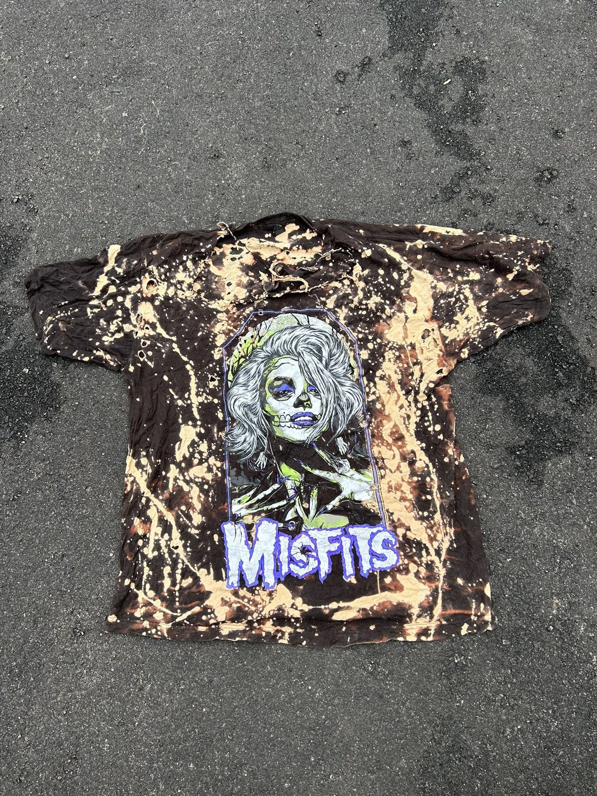 Misfits MISFITS GOLD FOIL TEETH” ACID WASH DISTRESSED STYLE | Grailed