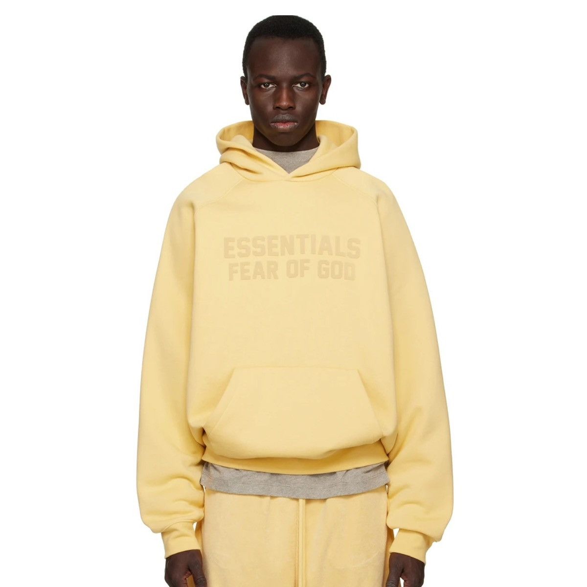 Essentials Essentials Light Tuscan Hoodie (Rubber Logo) | Grailed