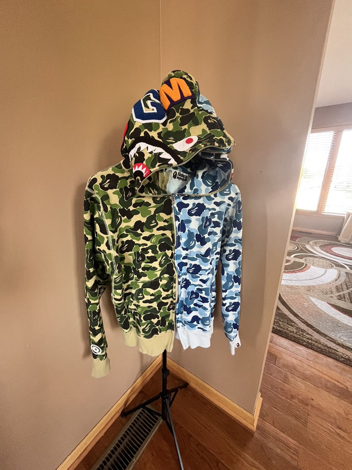 Bape ABC Camo Split Half Shark Full Zip Hoodie | Grailed