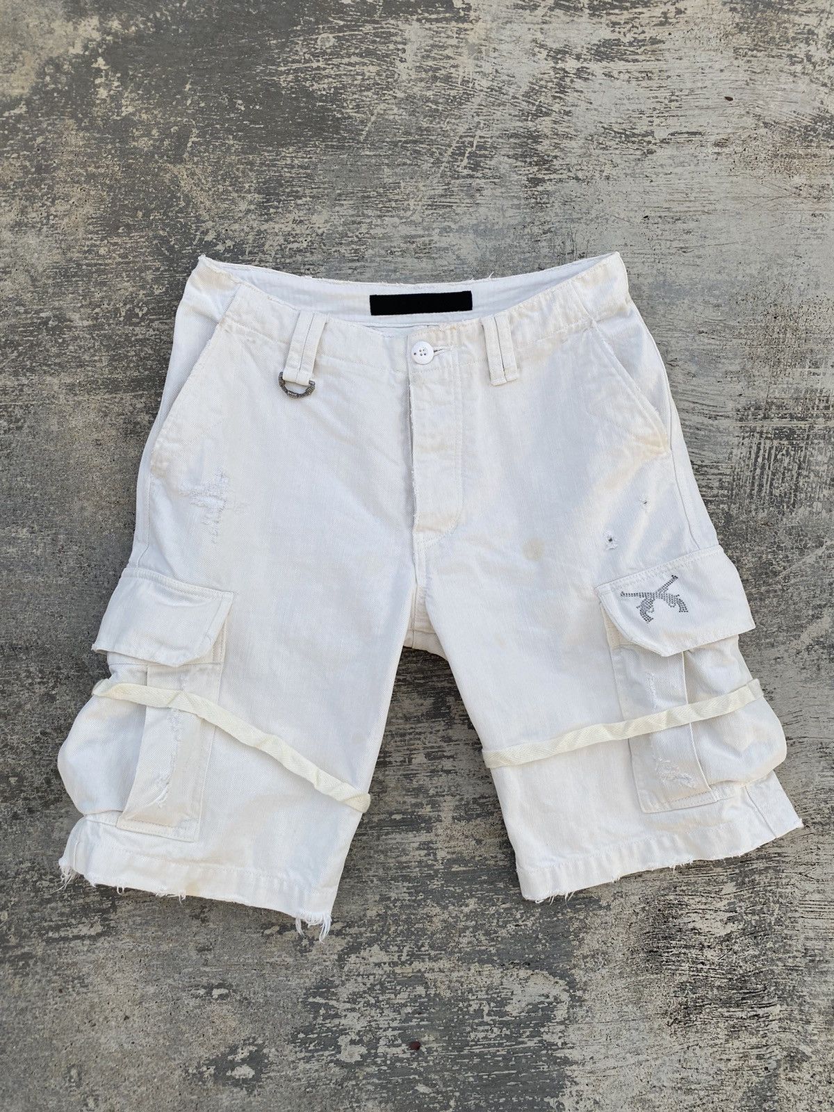 Vintage ROAR GUN JAPAN DISTRESSED PUNK COWBOY BONDAGE SHORT CARGO | Grailed