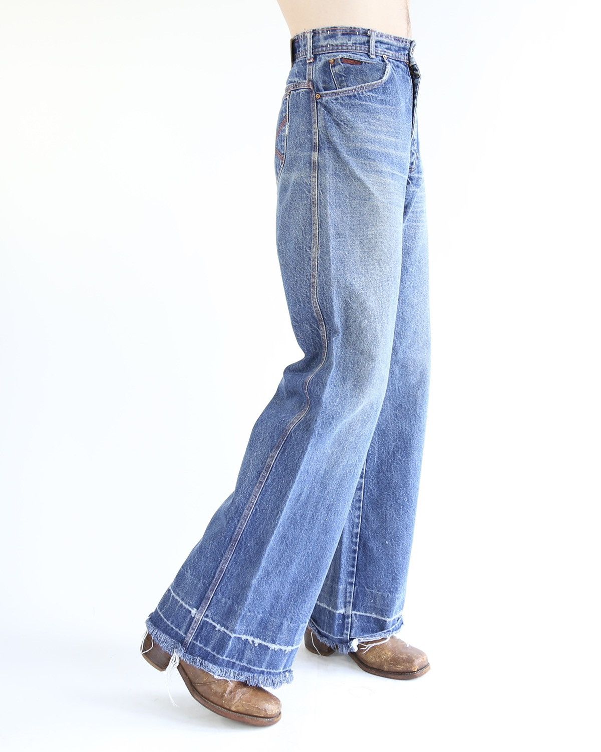 Streetwear × Vintage vintage cowboy bell bottom flared jeans | Grailed