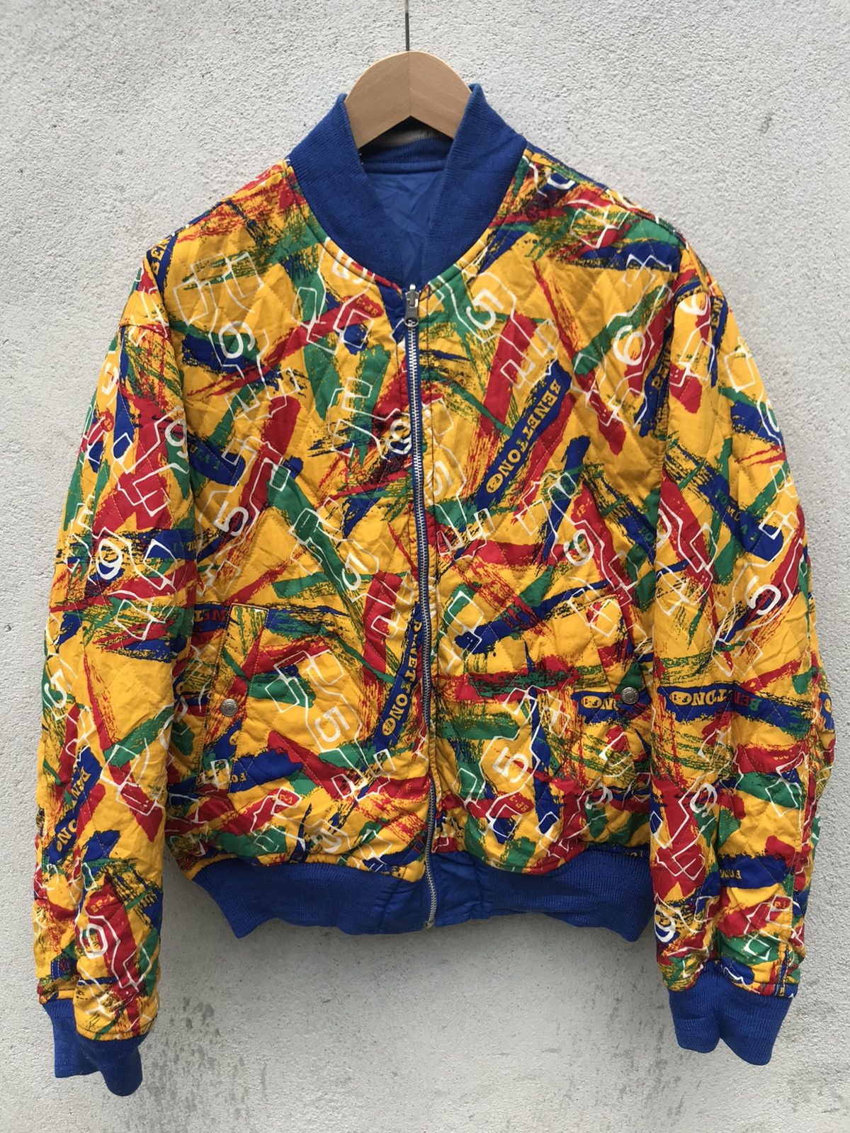 Benetton × Bomber Jacket × Formula 1 vintage rare reversible benetton ...