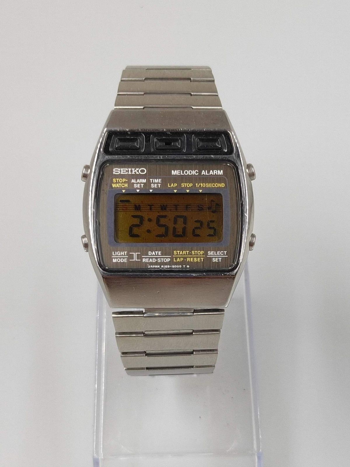Seiko × Vintage RARE SEIKO A169-5000 Melody Alarm Digital Men’s Watch ...