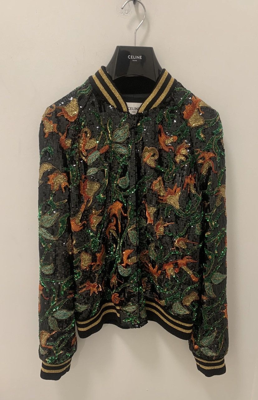 Celine Sequence Teddy Jacket With Angels Trumpets Embroidery | Grailed