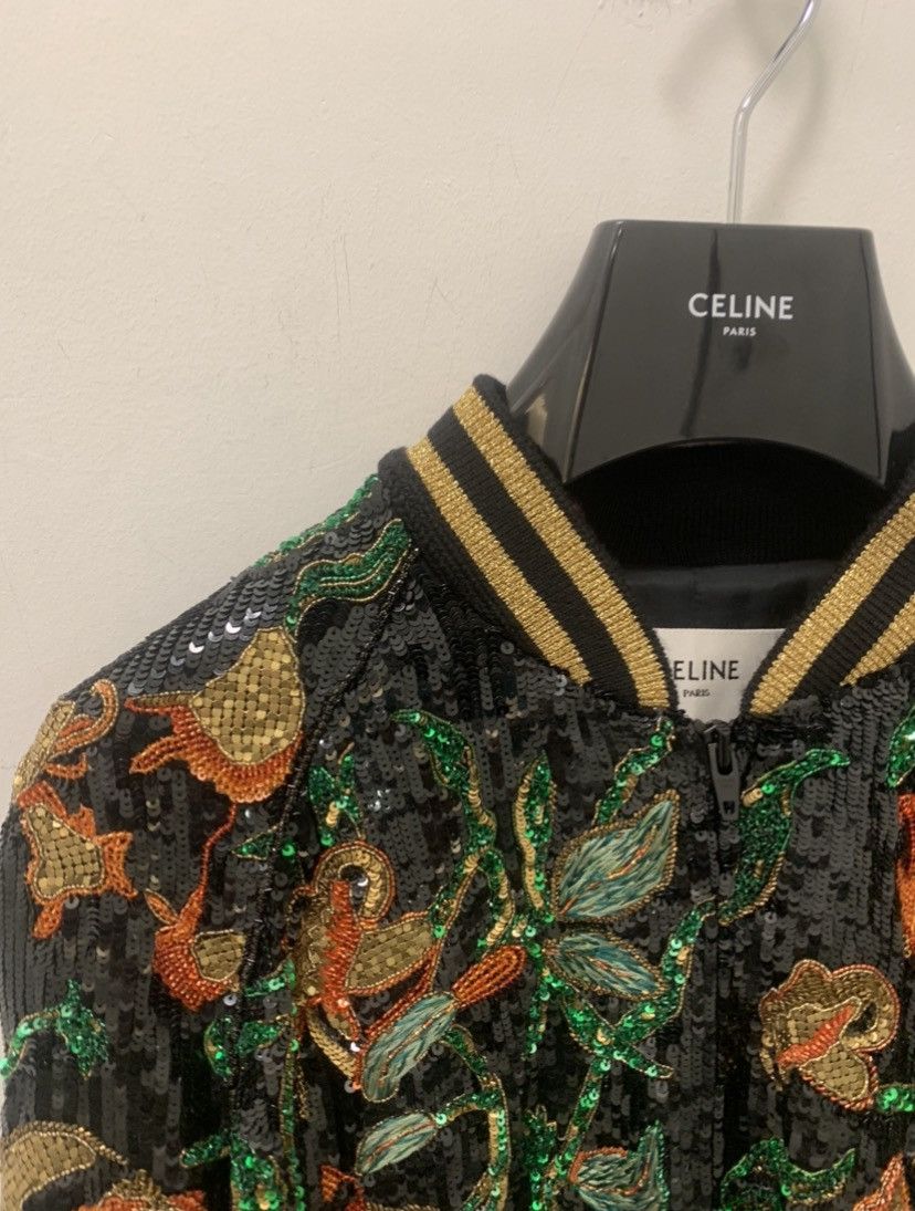 Celine Sequence Teddy Jacket With Angels Trumpets Embroidery | Grailed