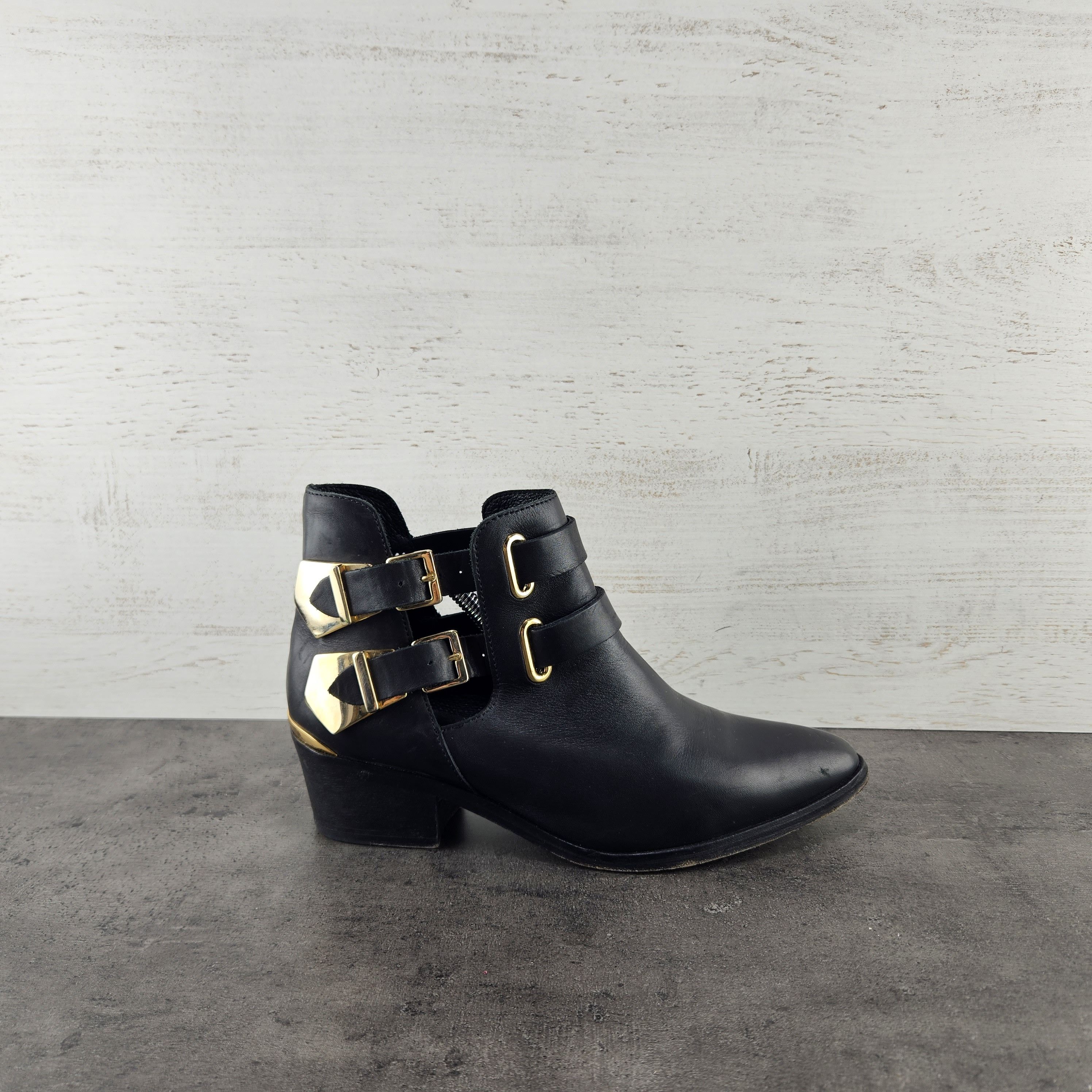 Sandro Sandro Paris black leather ankle boots | Grailed